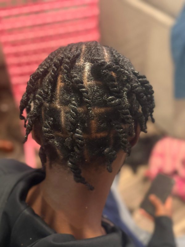 half cornrows half twists men's